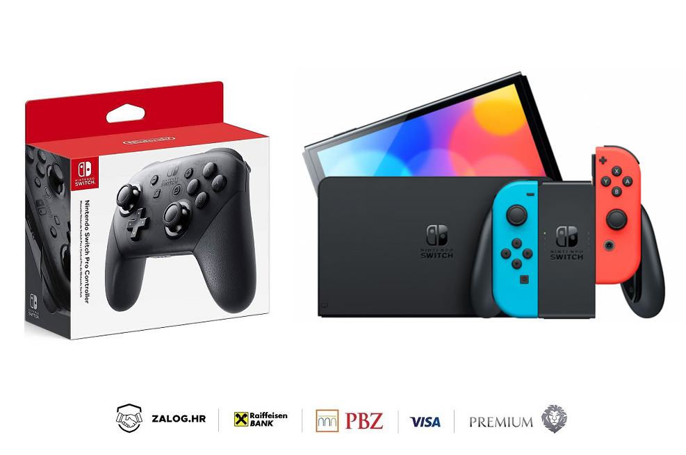 NINTENDO SWITCH OLED + PRO CONTROLLER ***DO 24 RATE***R1!