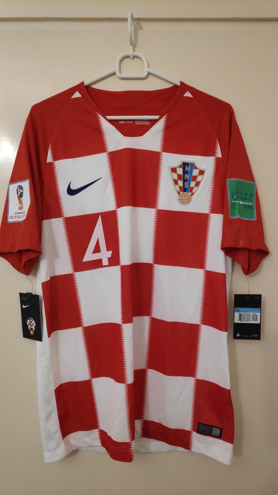 Hrvatska dres SP 2018 PERIŠIĆ 4 kockasti original M size