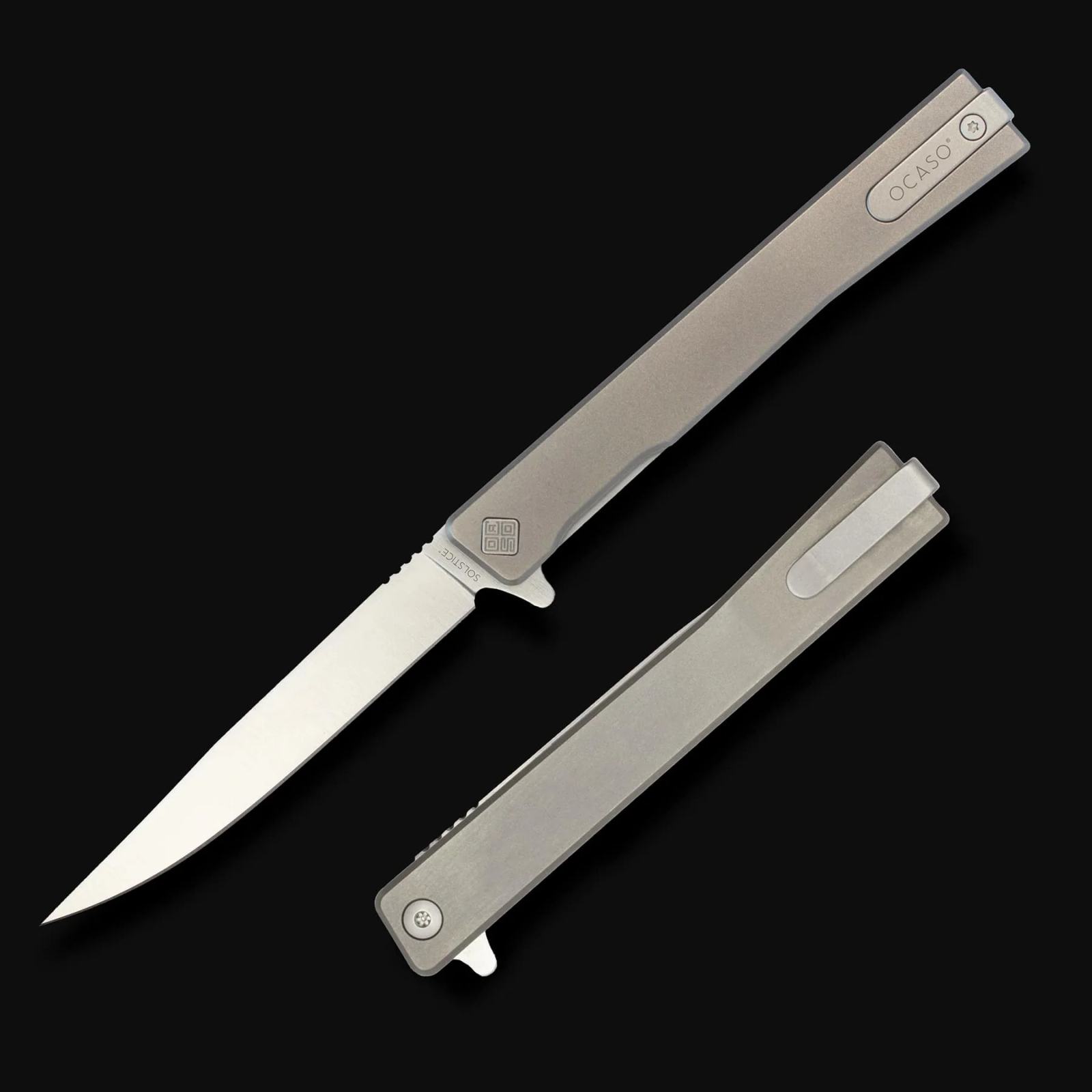 OCASO Solstice Titanium Straight SATIN Preklopni nož