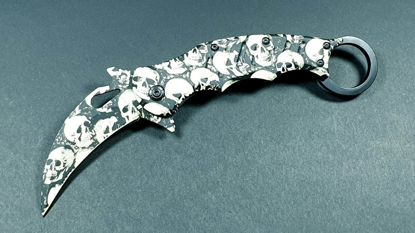 Preklopni Karambit nož Grey Skeleton FOX FA30