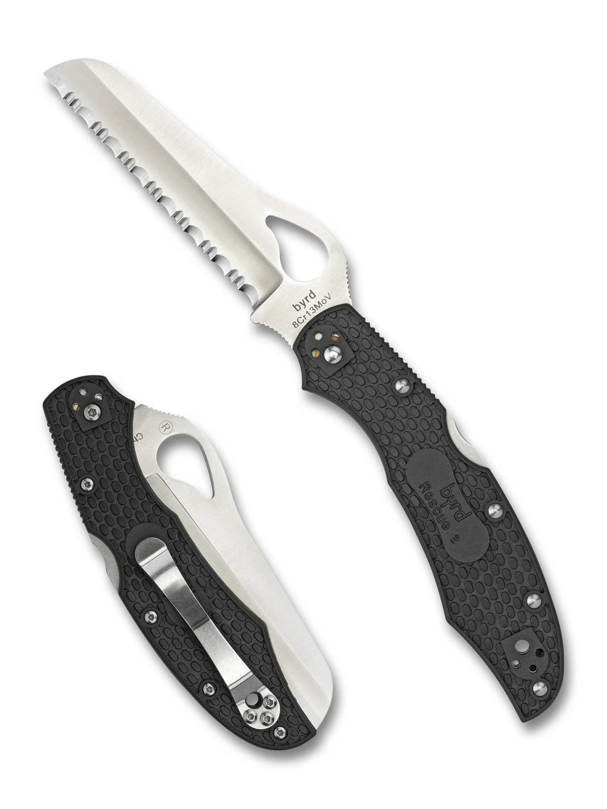 Spyderco Byrd Cara Cara Rescue 2 Black Crni Lightweight Spyder Edge Pr