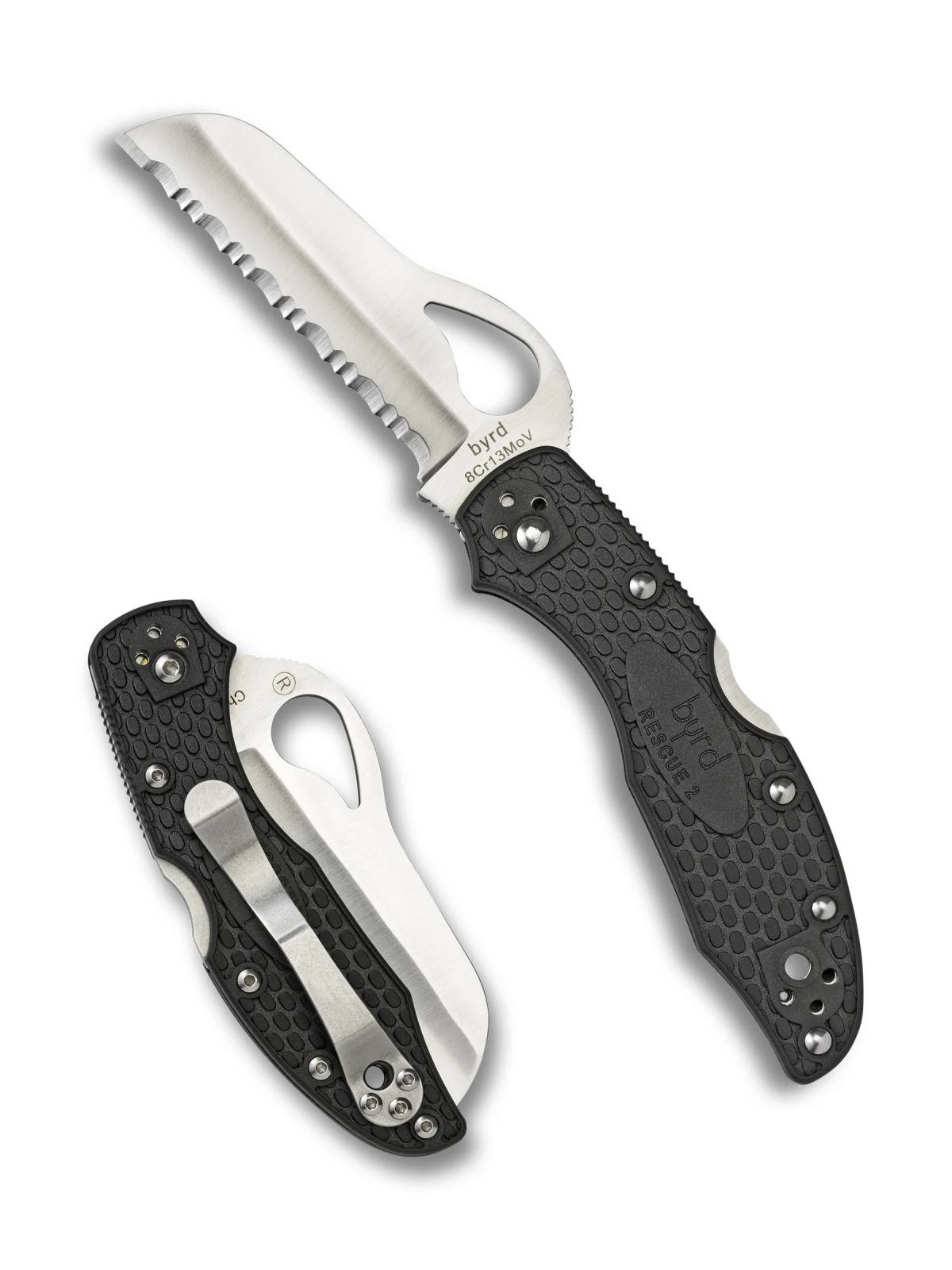 Spyderco Byrd Meadowlark2 Rescue Black Crni Lightweight Spyder Edge Pr