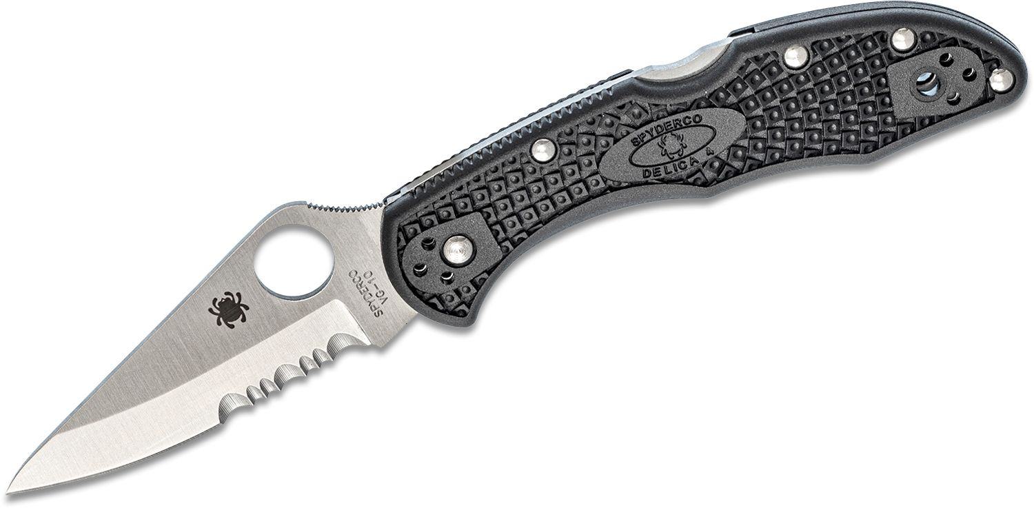 SPYDERCO C11 DELICA4 LIGHTWEIGHT COMBO EDGE FOLDER BK