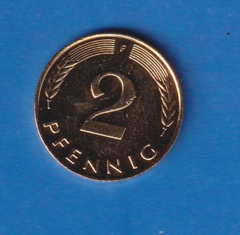 2556 - NJEMAČKA 2 PFENNING MARK 1995 UNC - 24 karatna pozlata