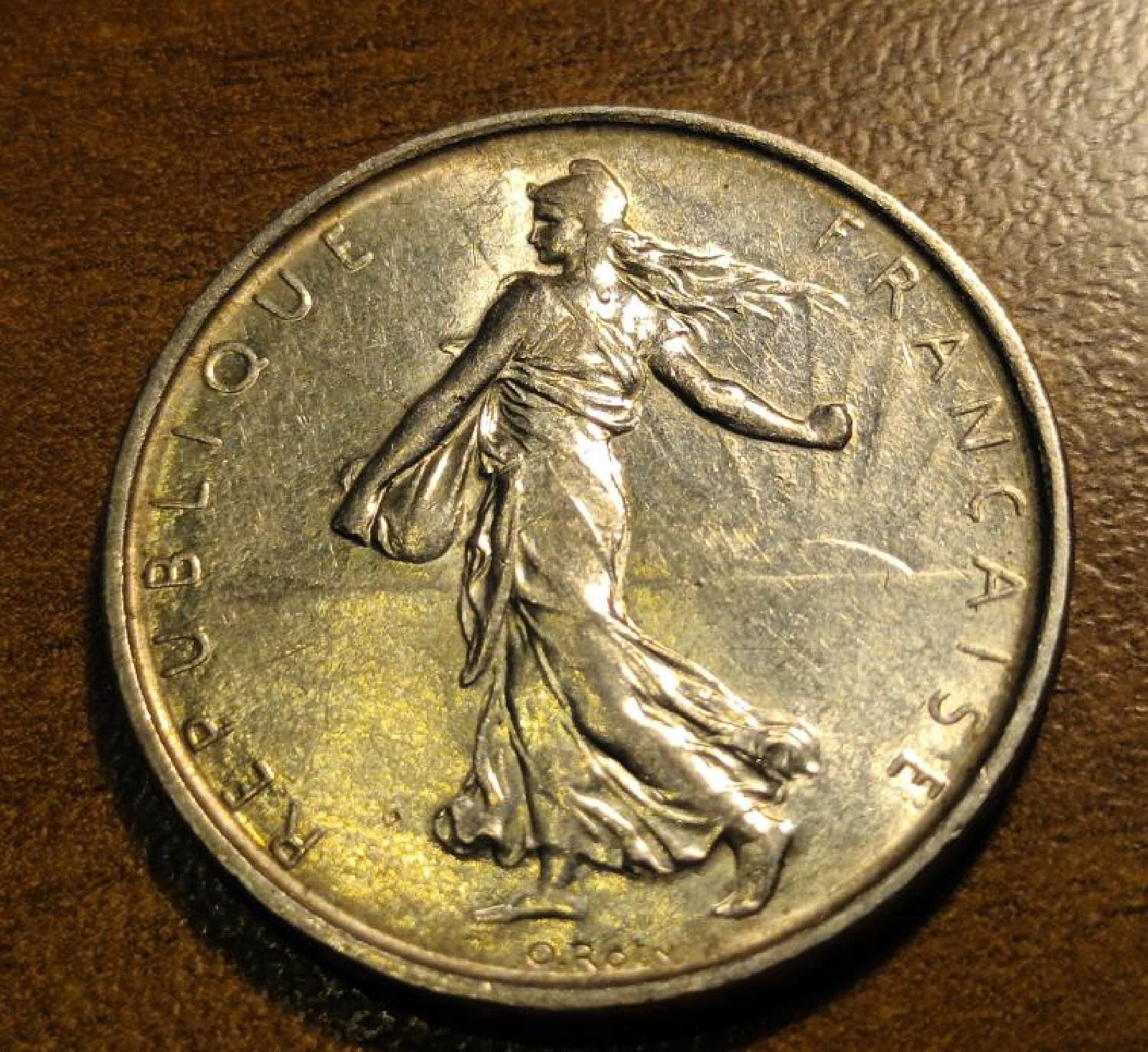 5 FRANCS 1965,Rijeđa godina,Srebro