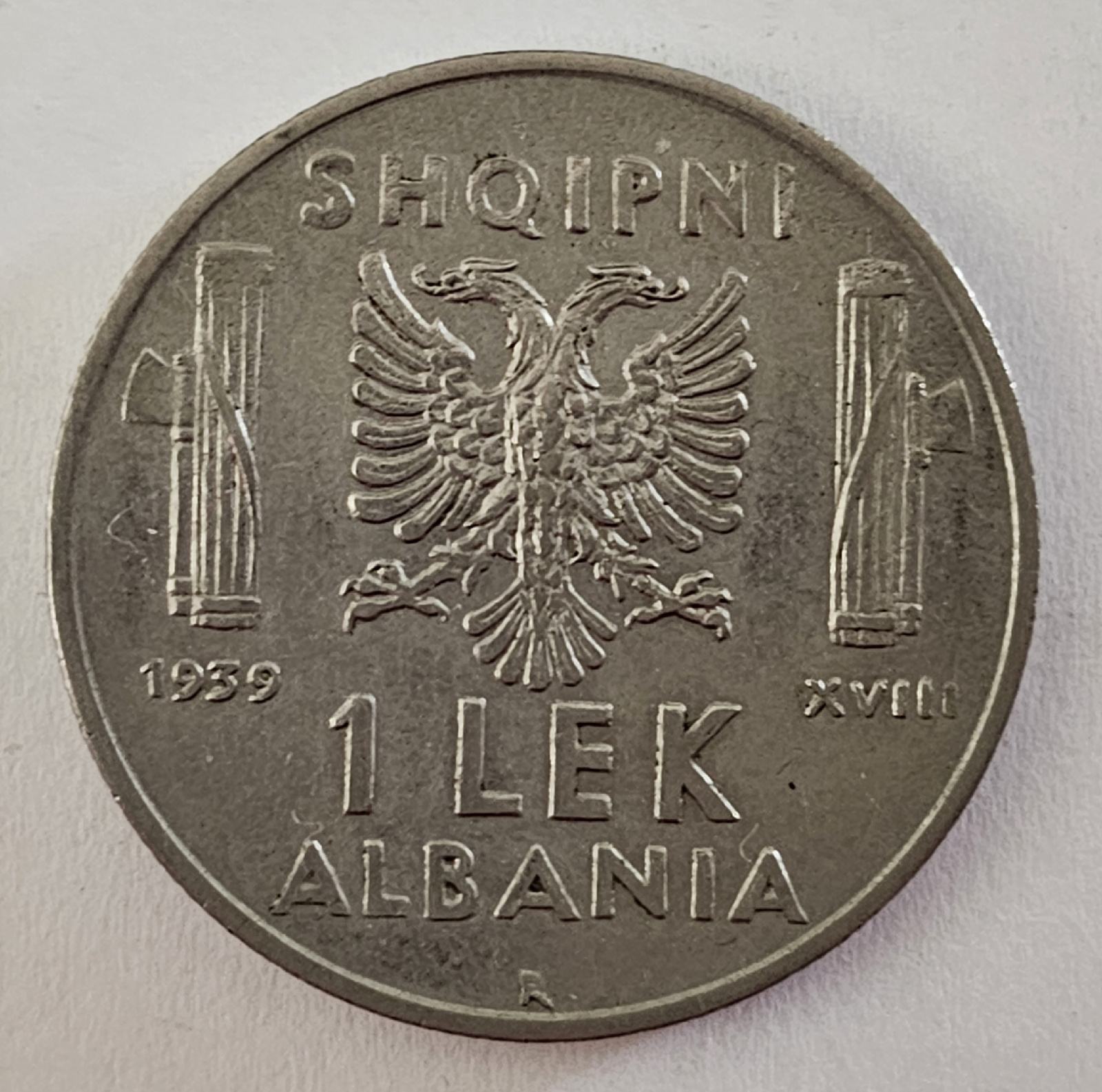 ALBANIA- 1 LEK 1939.