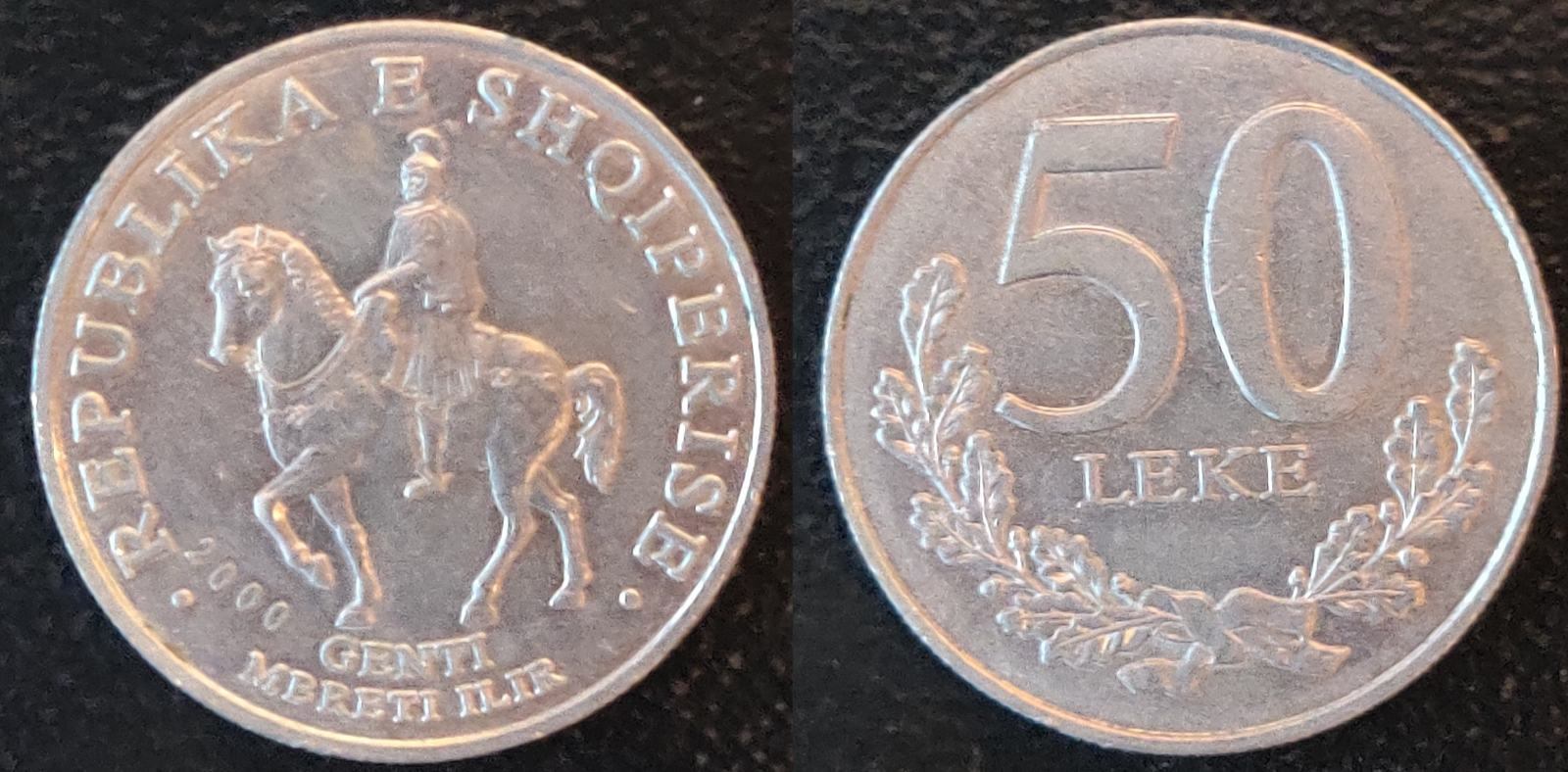 Albania 50 lekë, 2000 ***/ 1,60 EURO