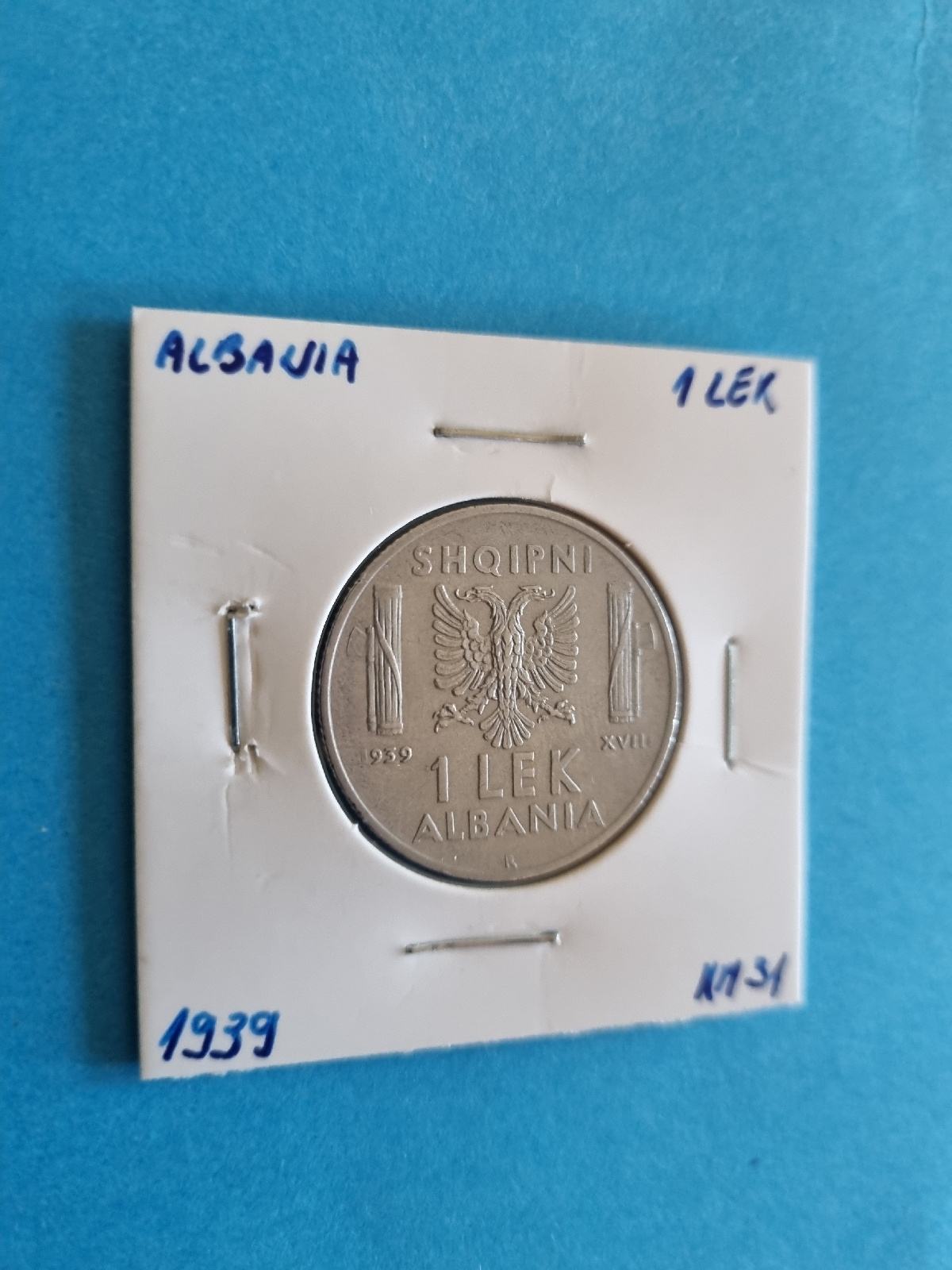 Albanija (Albania) 1 Lek 1939 magnetic