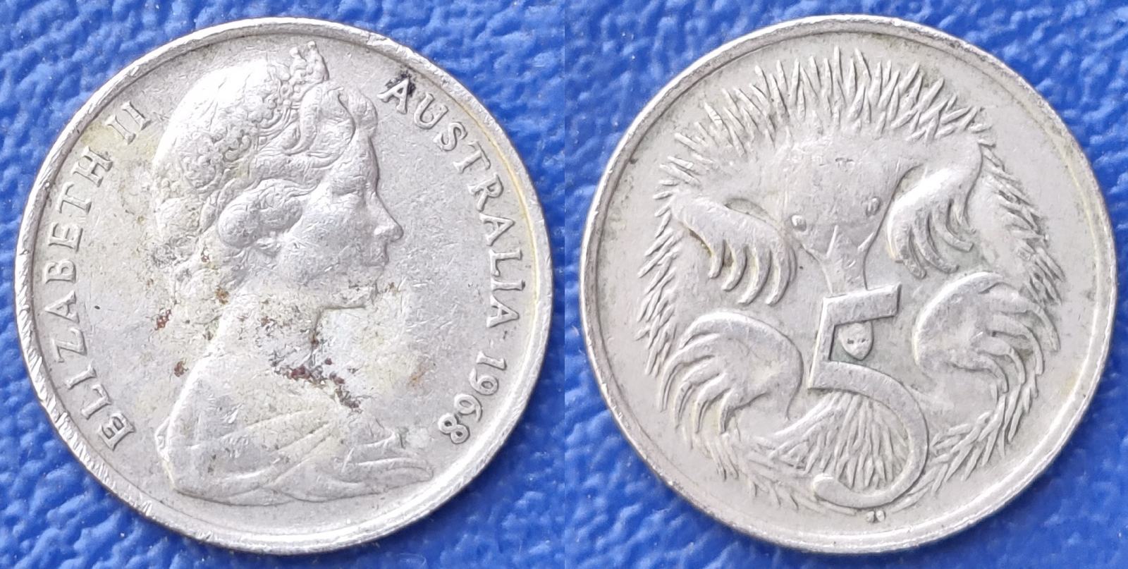 Australia 5 cents, 1968 / 0,50 EURO