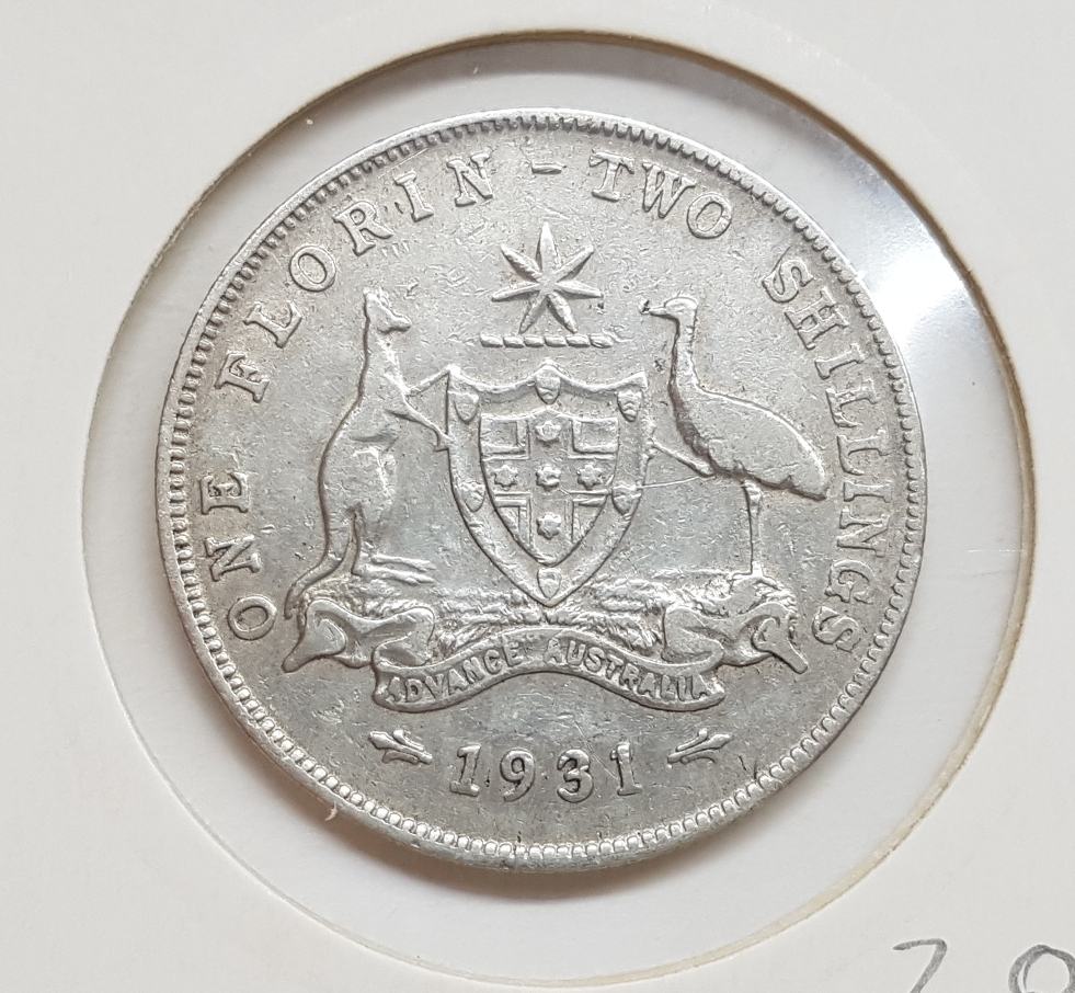 AUSTRALIA, George V, 1 FLORIN, 1931.