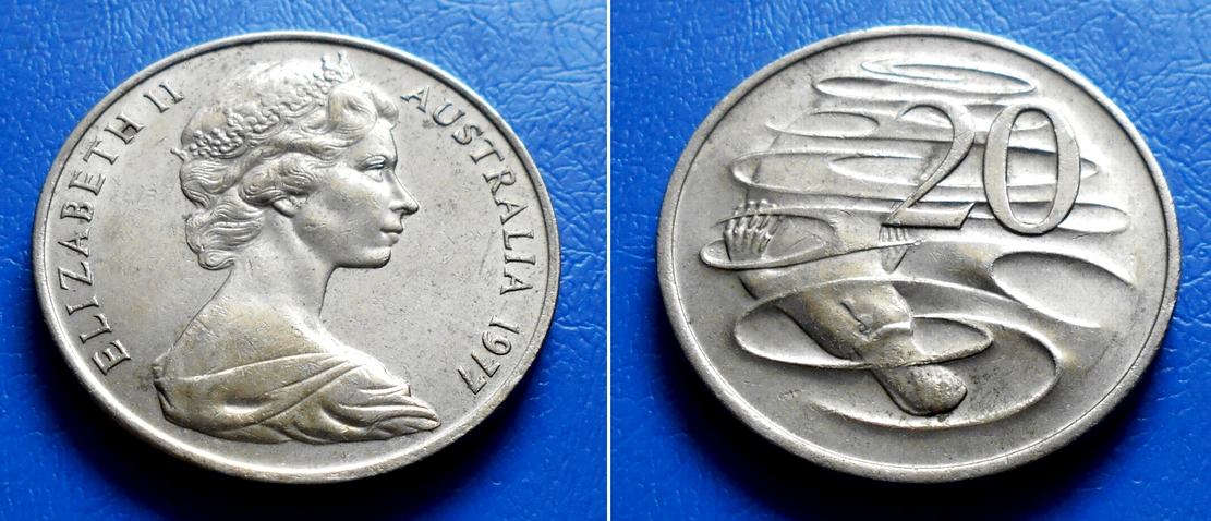 AUSTRALIJA AUSTRALIA 20 CENTS 1977 KM. 66 - ČUDNOVATI KLJUNAŠ