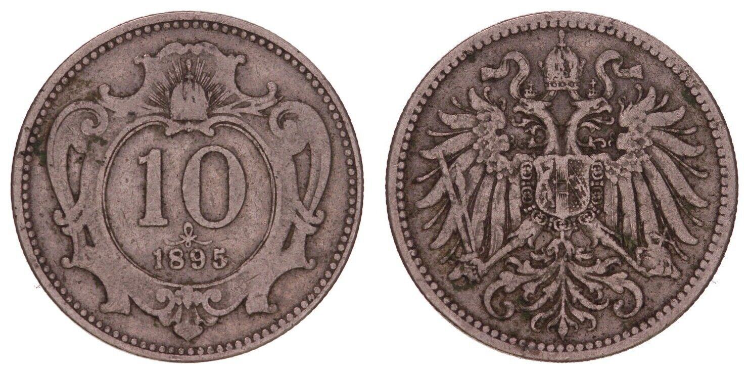 AUSTRIA 10 heller 1895 VF (Ref.br. K-000.509)