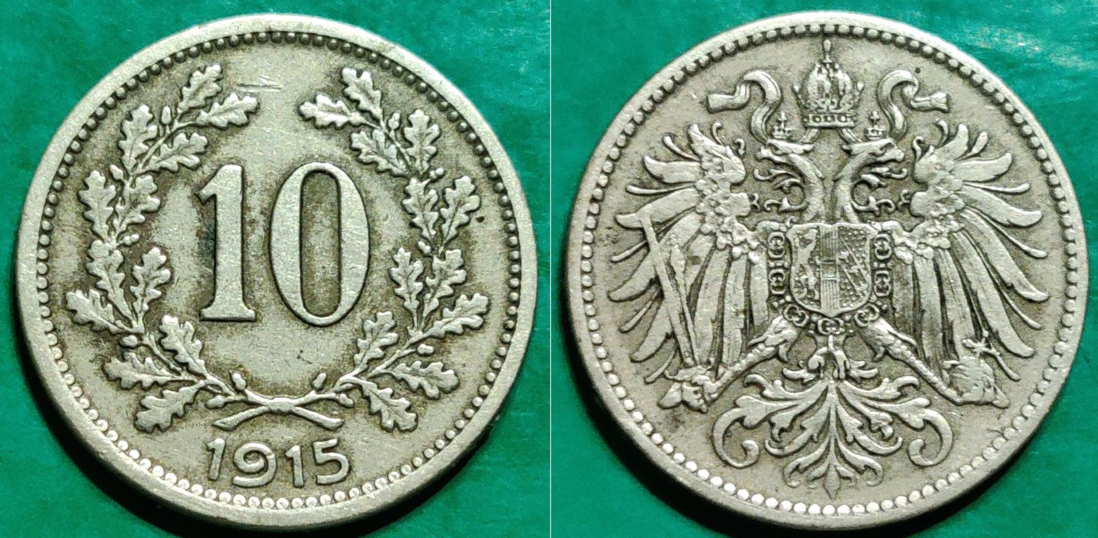 Austria 10 heller, 1915