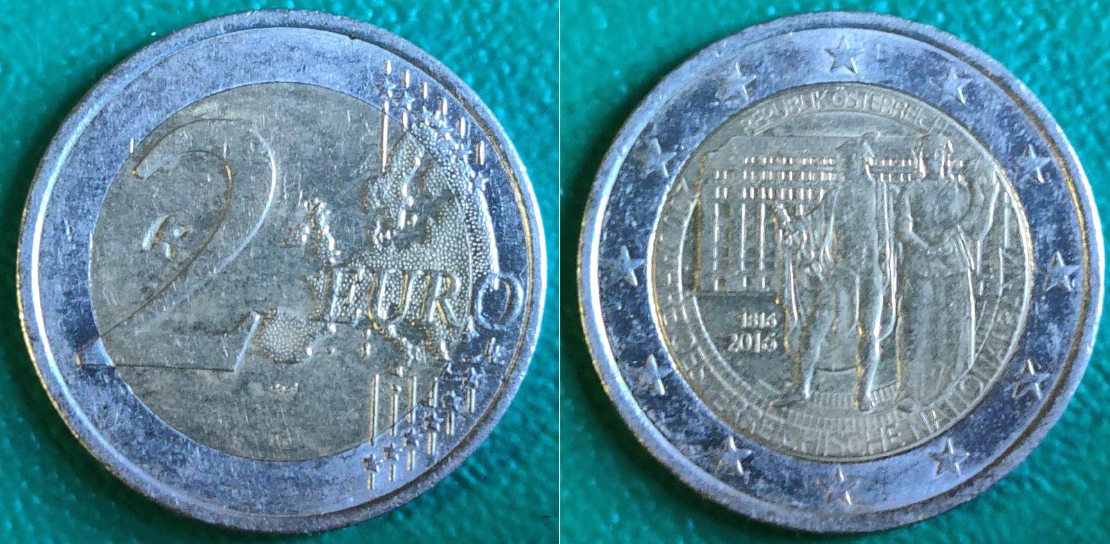 Austria 2 euro, 2016 200th Anniversary - National Bank
