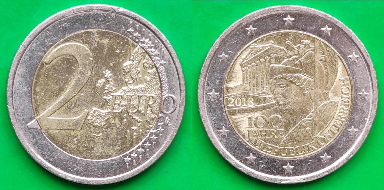 Austria 2 euro, 2018 100th Anniversary - Austria