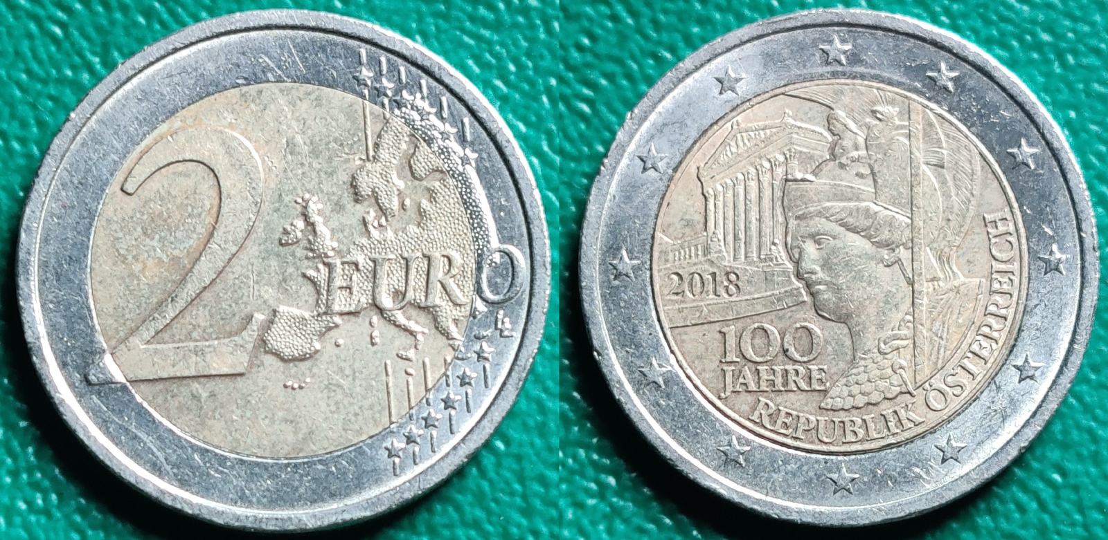 Austria 2 euro, 2018 100th Anniversary - Austria