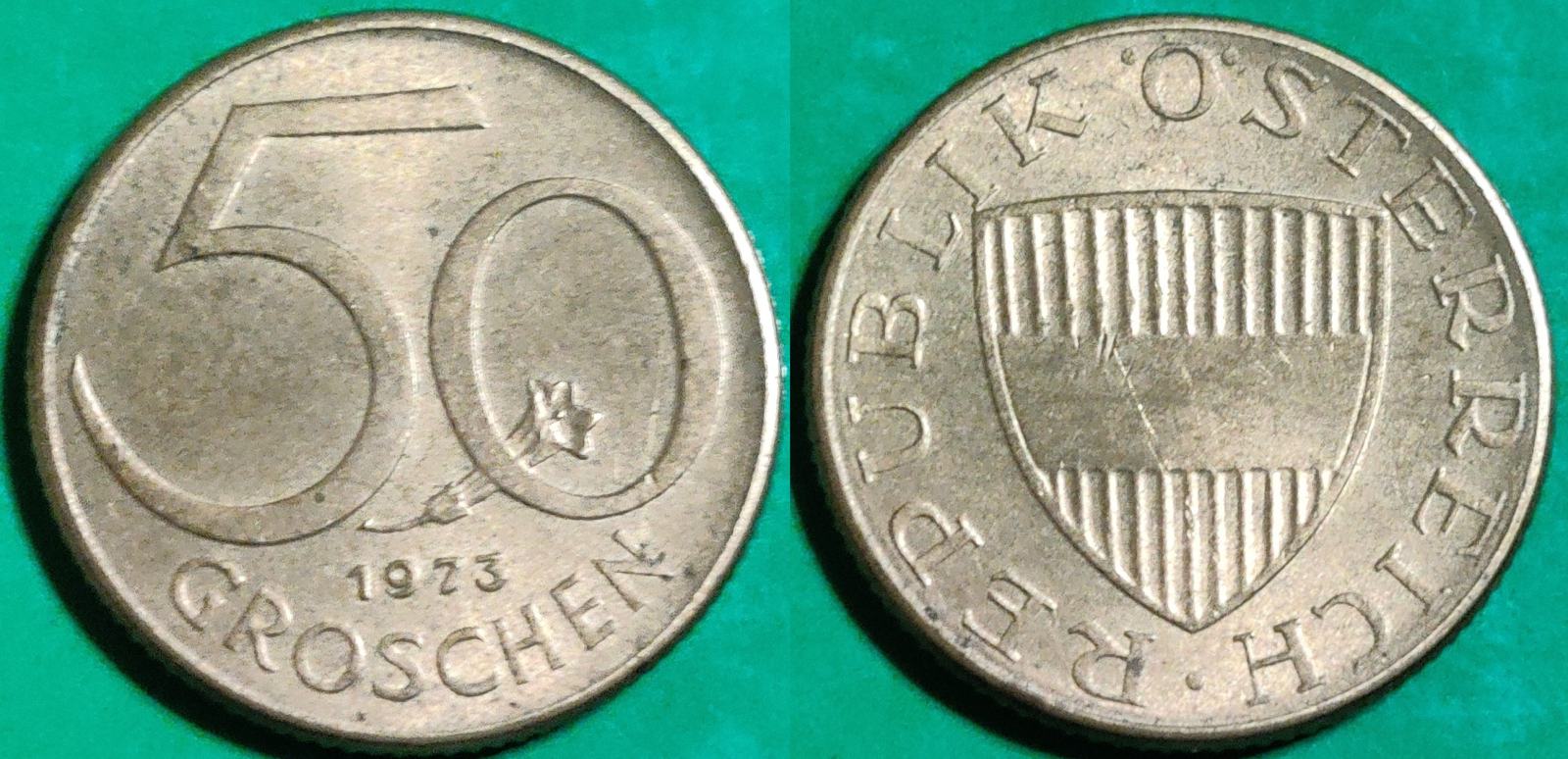 Austria 50 groschen, 1973
