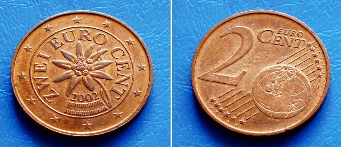AUSTRIJA AUSTRIA 2 EURO CENT 2002 KM.3083