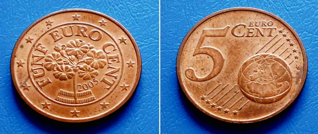 AUSTRIJA AUSTRIA 5 EURO CENT 2005 KM.3084