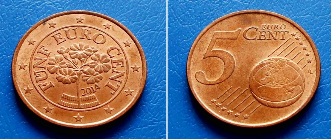 AUSTRIJA AUSTRIA 5 EURO CENT 2014 KM.3084