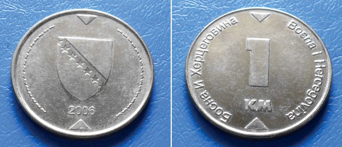 BOSNA I HERCEGOVINA BiH 1 KM KONVERTIBILNA MARKA 2006 KM: 118 - ŠTIT