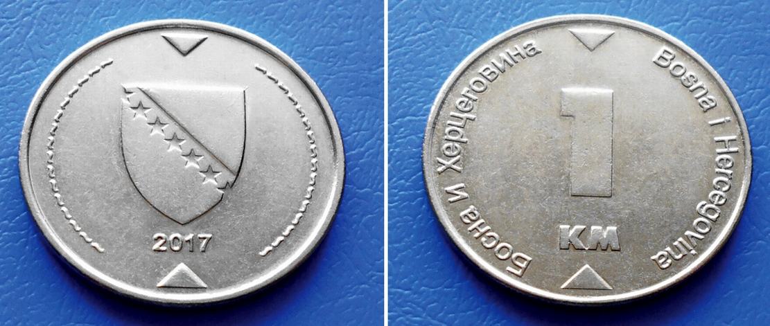 BOSNA I HERCEGOVINA BiH 1 KM KONVERTIBILNA MARKA 2017 KM: 118 - ŠTIT