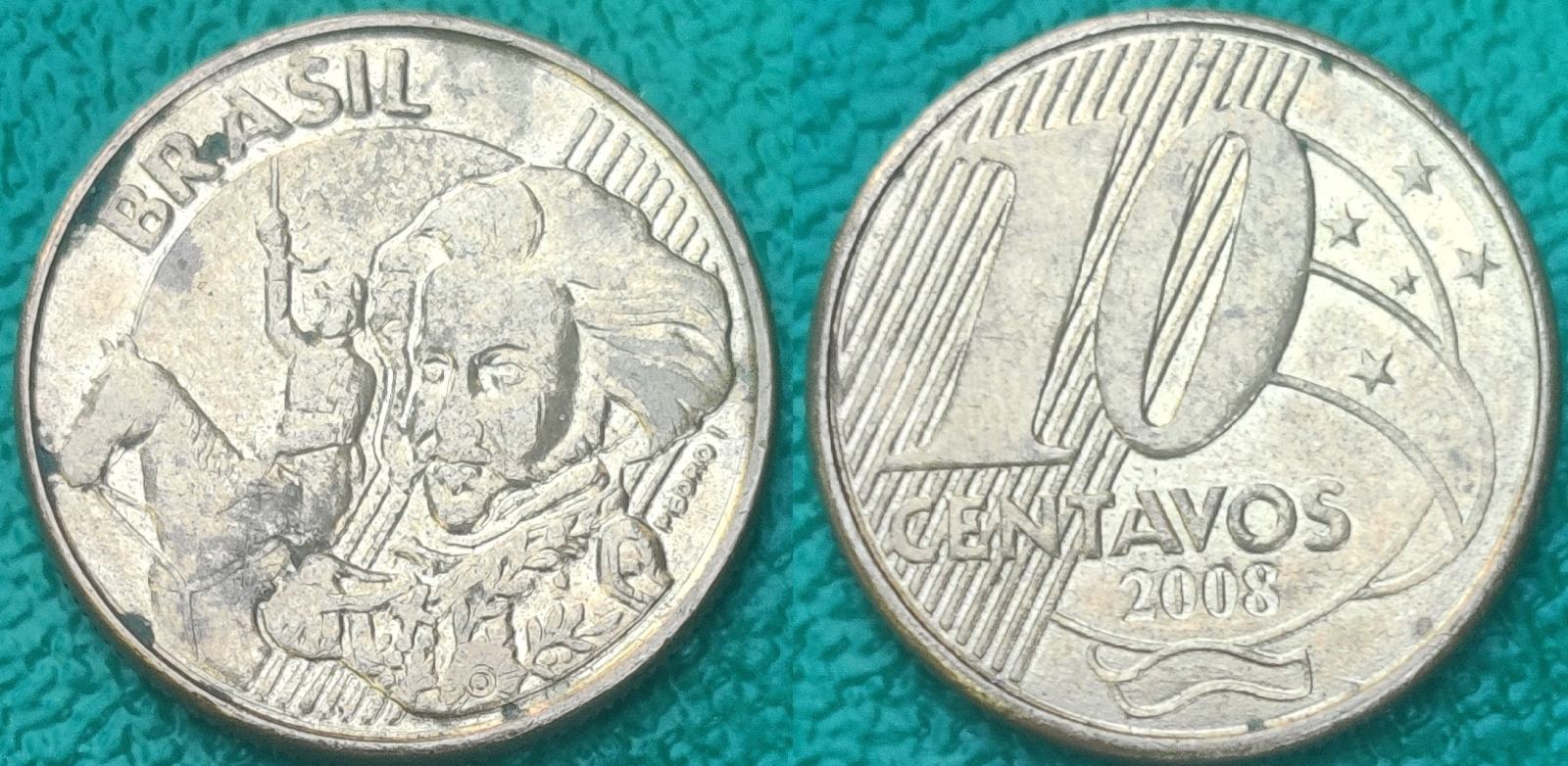 Brazil 10 centavos, 2008