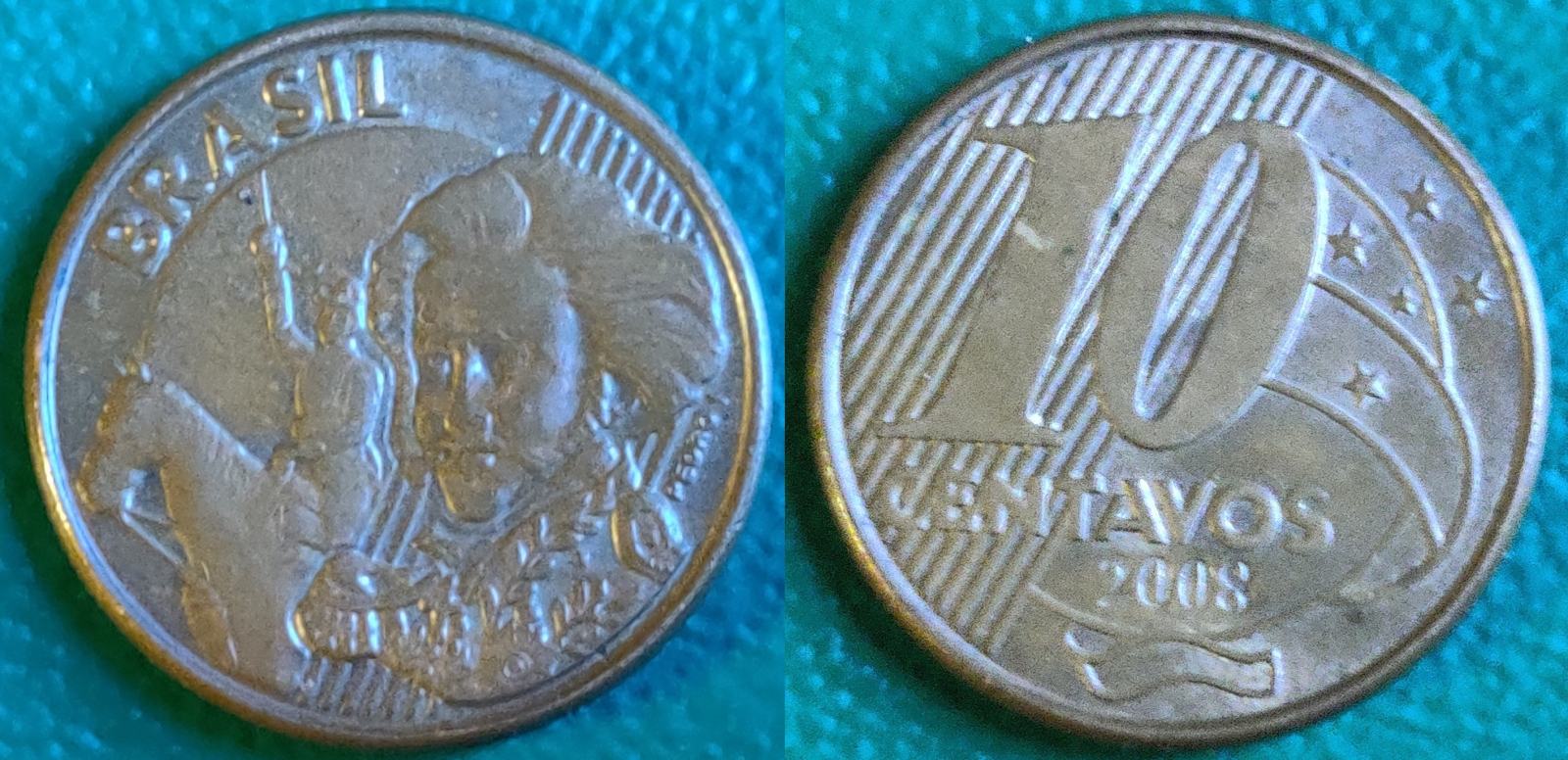 Brazil 10 centavos, 2008