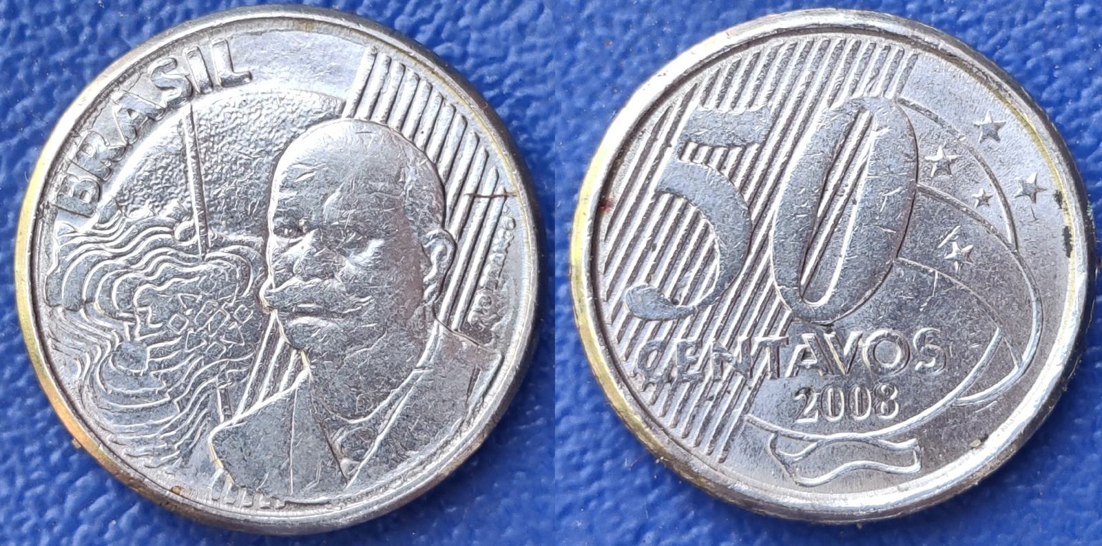 Brazil 50 centavos, 2008 +/ 0,80 EURO