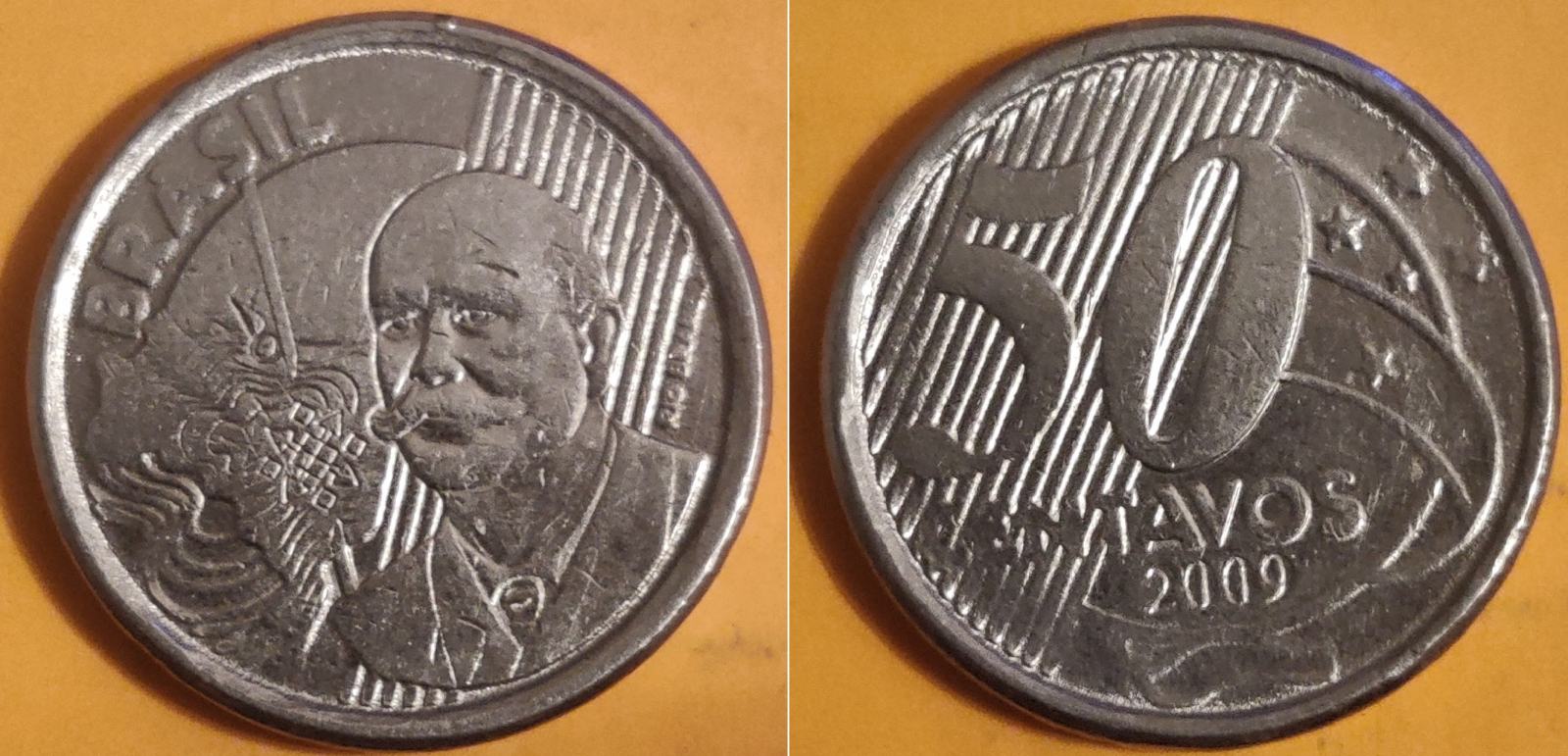 Brazil 50 centavos, 2009
