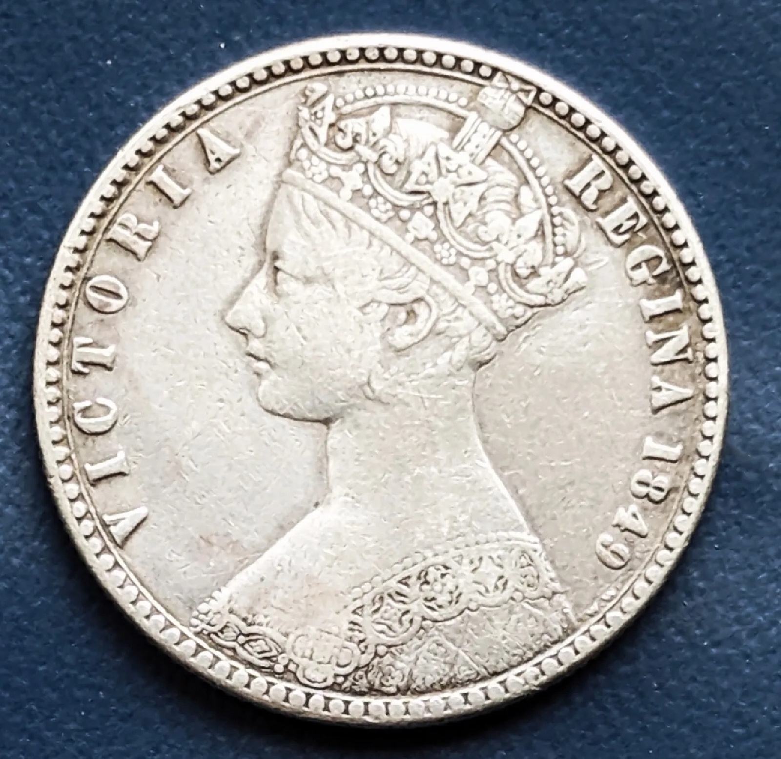 British 1849 Florin Godless Type Silver.925, Victoria Rijedak