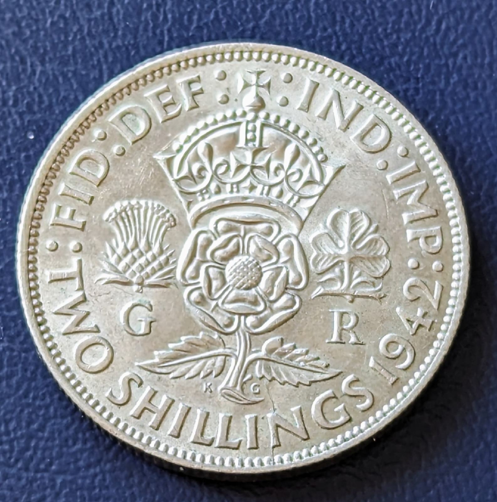 British/George VI 1942 Two Shillings (Florin) Silver.500 Top kovanica
