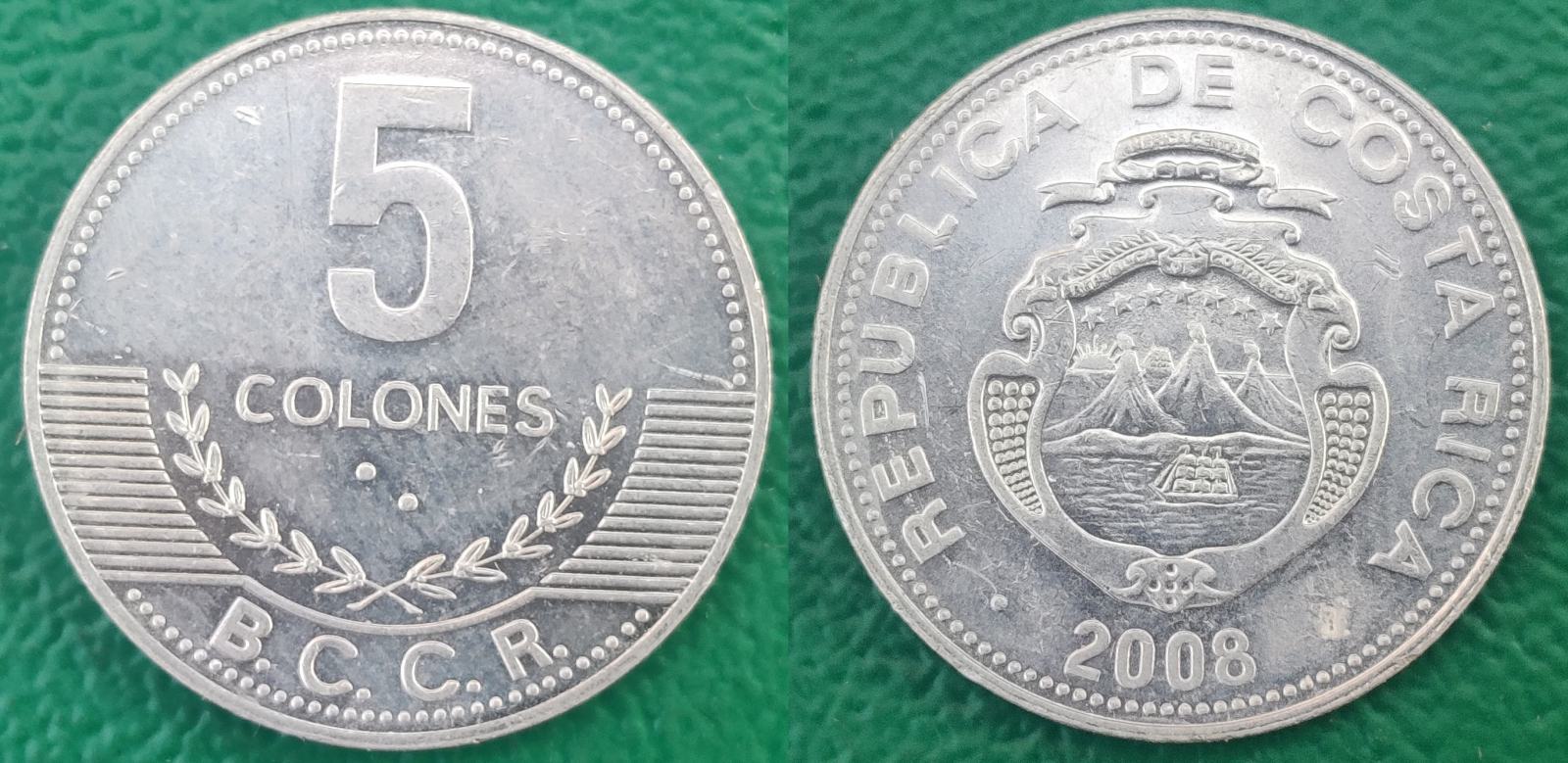 Costa Rica 5 colones, 2008