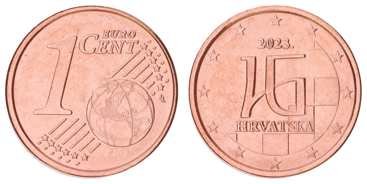 CROATIA 1 euro cent 2023 UNC