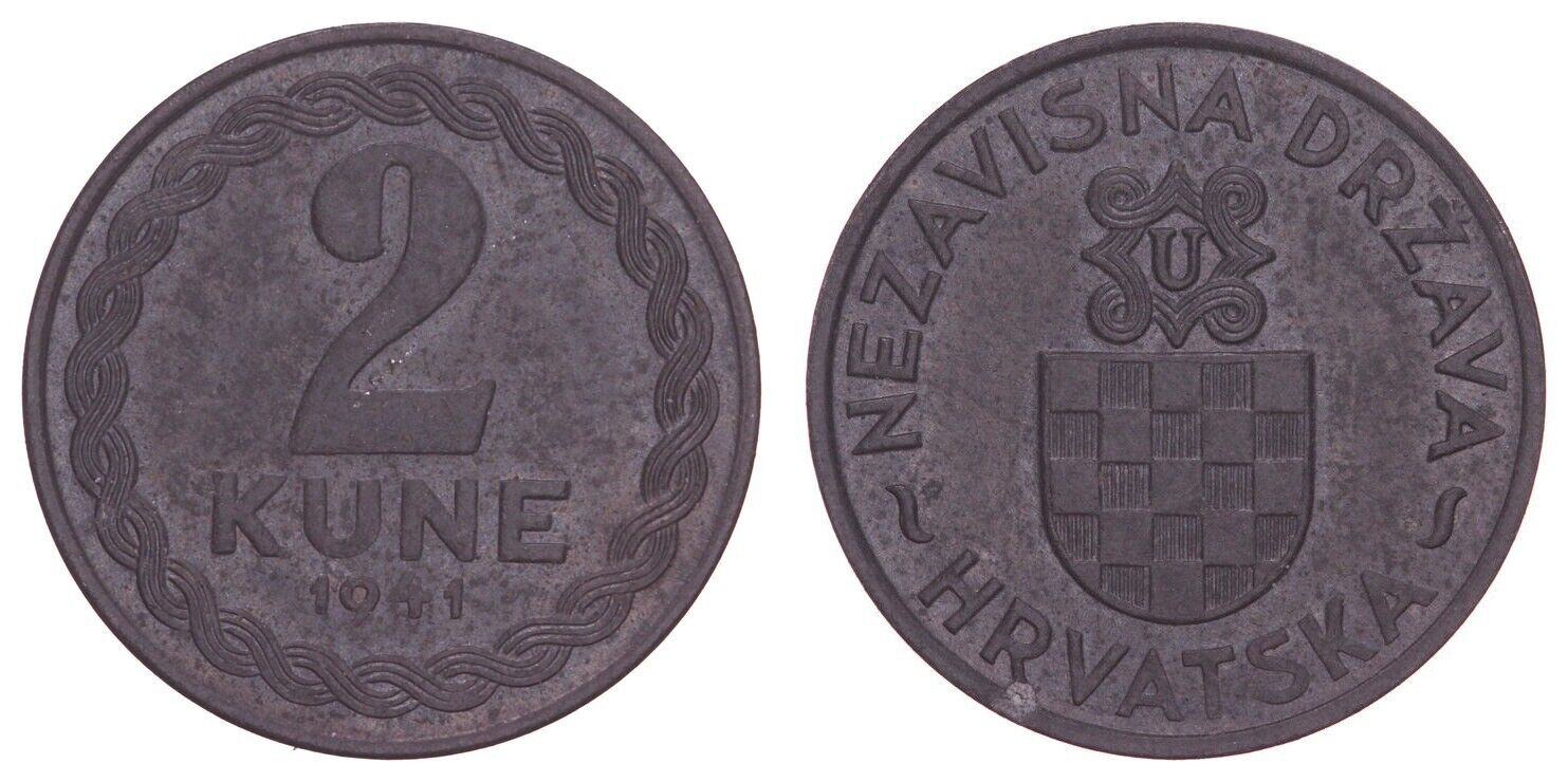CROATIA 2 kune 1941 / WWII Ustasa issue / VF+ (Ref.br. K-000.104)
