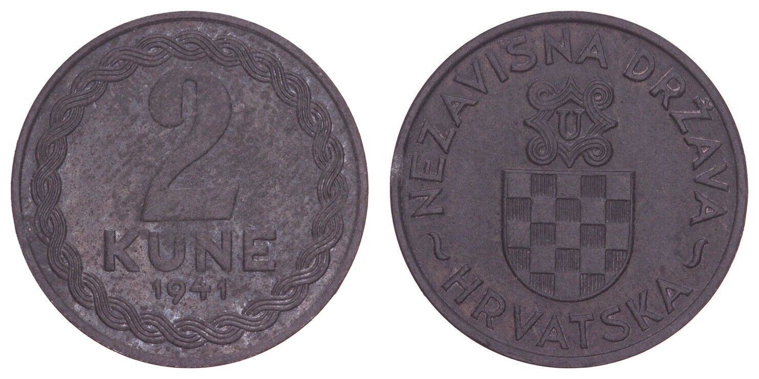 CROATIA 2 kune 1941 / WWII Ustasa issue / VF+ (Ref.br. K-000.105)