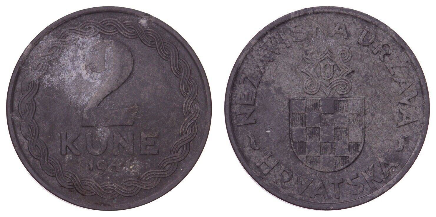 CROATIA 2 kune 1941 / WWII Ustasa issue / VF- (Ref.br. K-000.210)