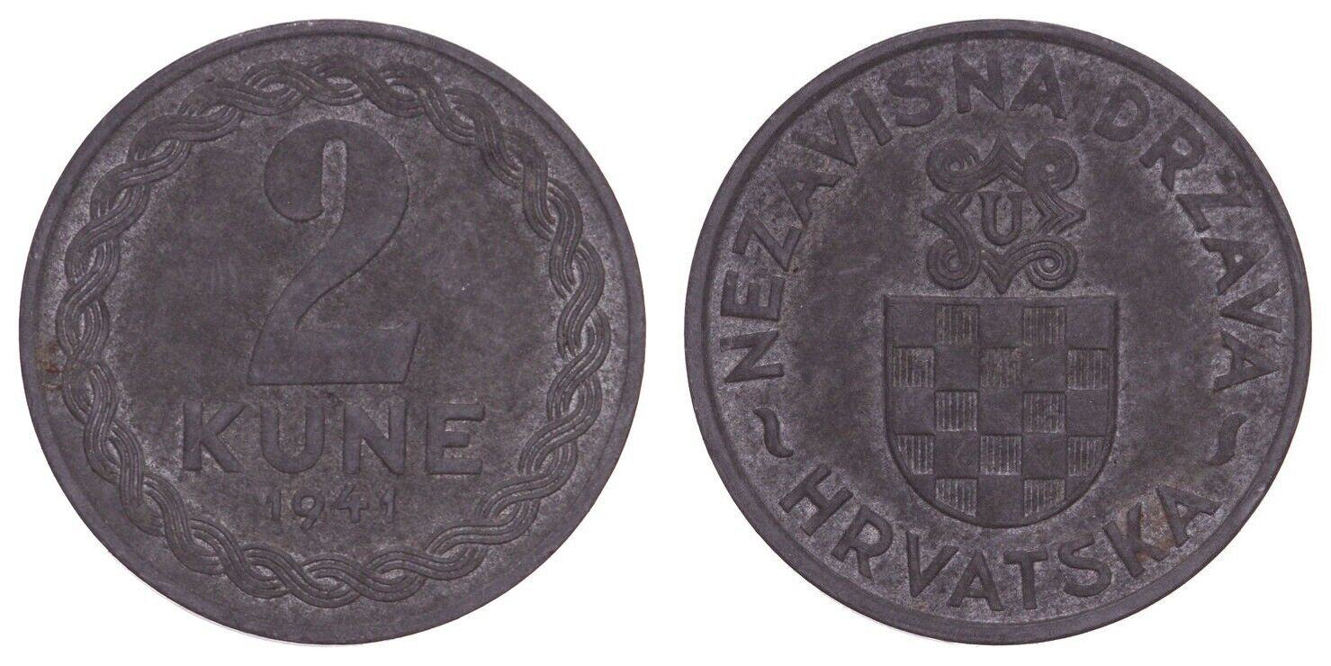 CROATIA 2 kune 1941 / WWII Ustasa issue / VF (Ref.br. K-000.478)