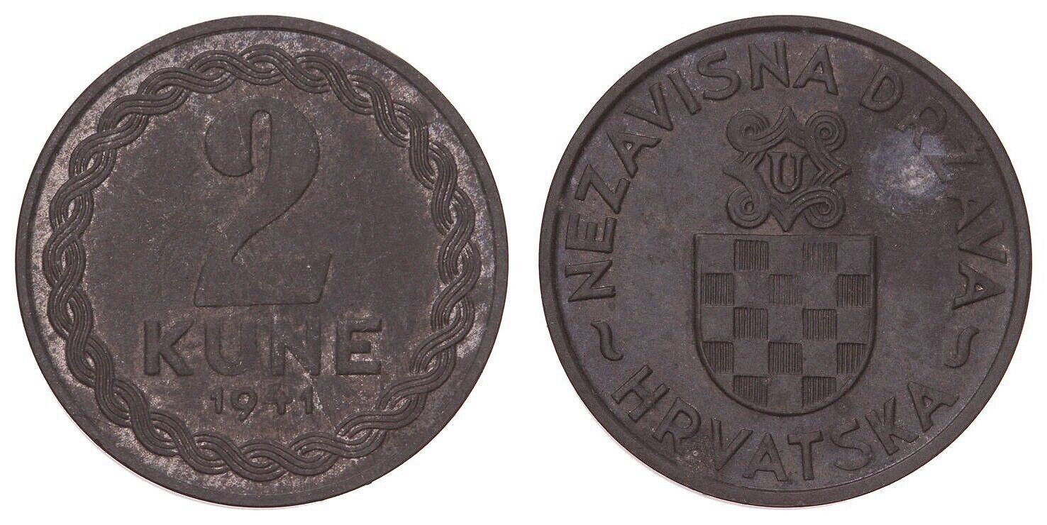 CROATIA 2 kune 1941 / WWII Ustasa issue / VF (Ref.br. K-001.089)
