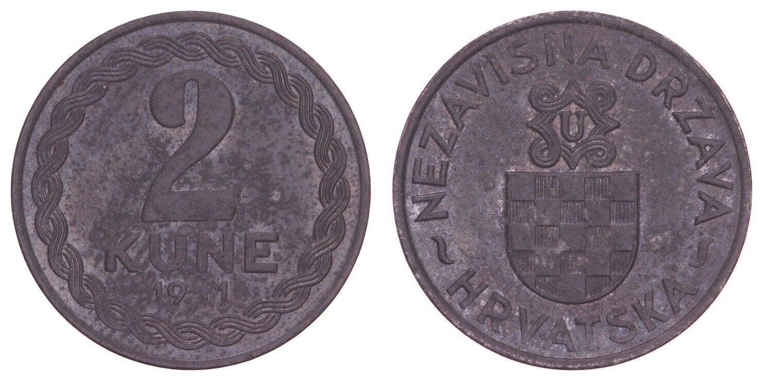 CROATIA 2 kune 1941 / WWII Ustasa issue / VF (Ref.br. K-000.110)