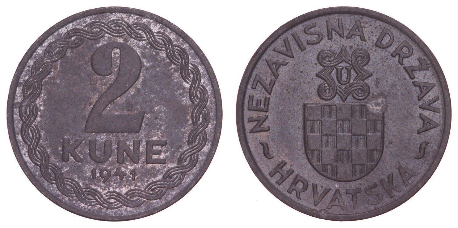 CROATIA 2 kune 1941 / WWII Ustasa issue / VF+ (Ref.br. K-000.103)