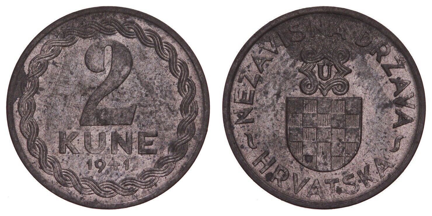 CROATIA 2 kune 1941 / WWII Ustasa issue / XF- (Ref.br. K-000.496)