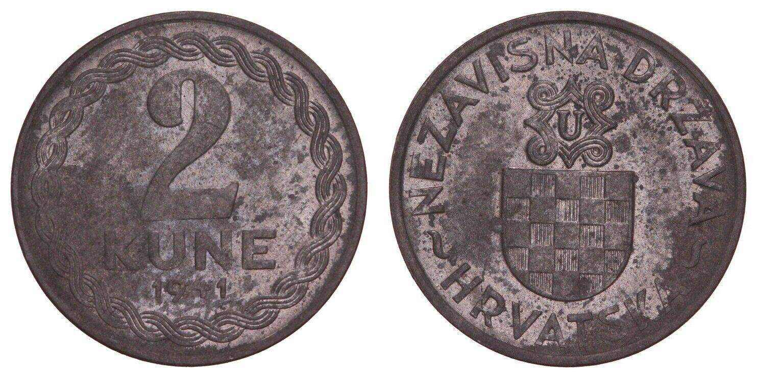 CROATIA 2 kune 1941 / WWII Ustasa issue / XF- (Ref.br. K-000.498)