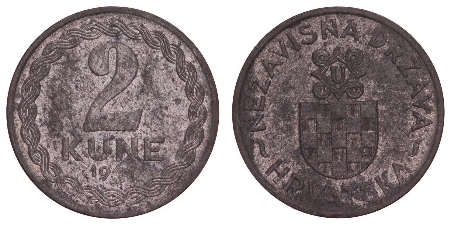 CROATIA 2 kune 1941 / WWII Ustasa issue / XF (Ref.br. K-000.502)