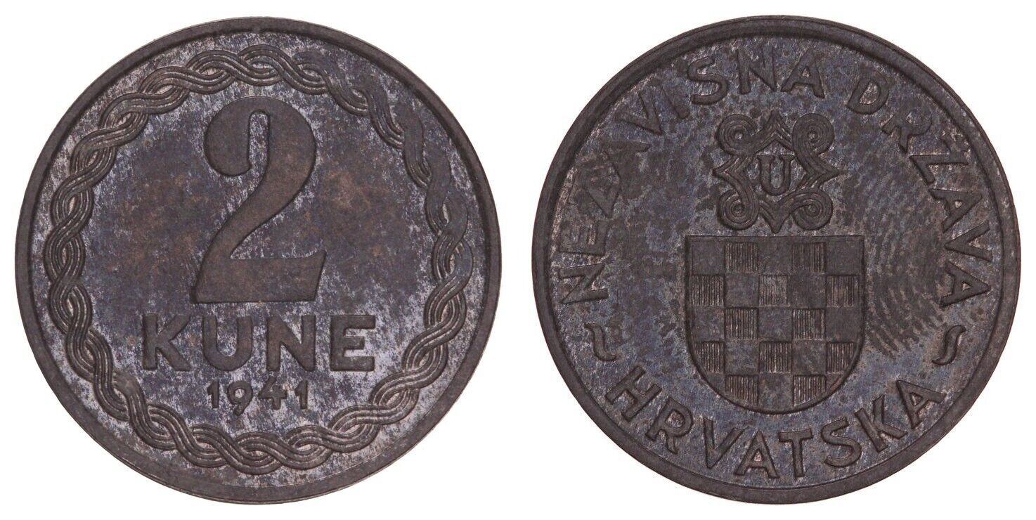 CROATIA 2 kune 1941 / WWII Ustasa issue / XF (Ref.br. K-000.504)
