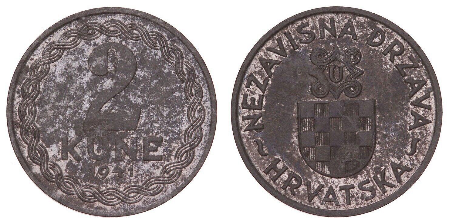 CROATIA 2 kune 1941 / WWII Ustasa issue / XF (Ref.br. K-001.073)