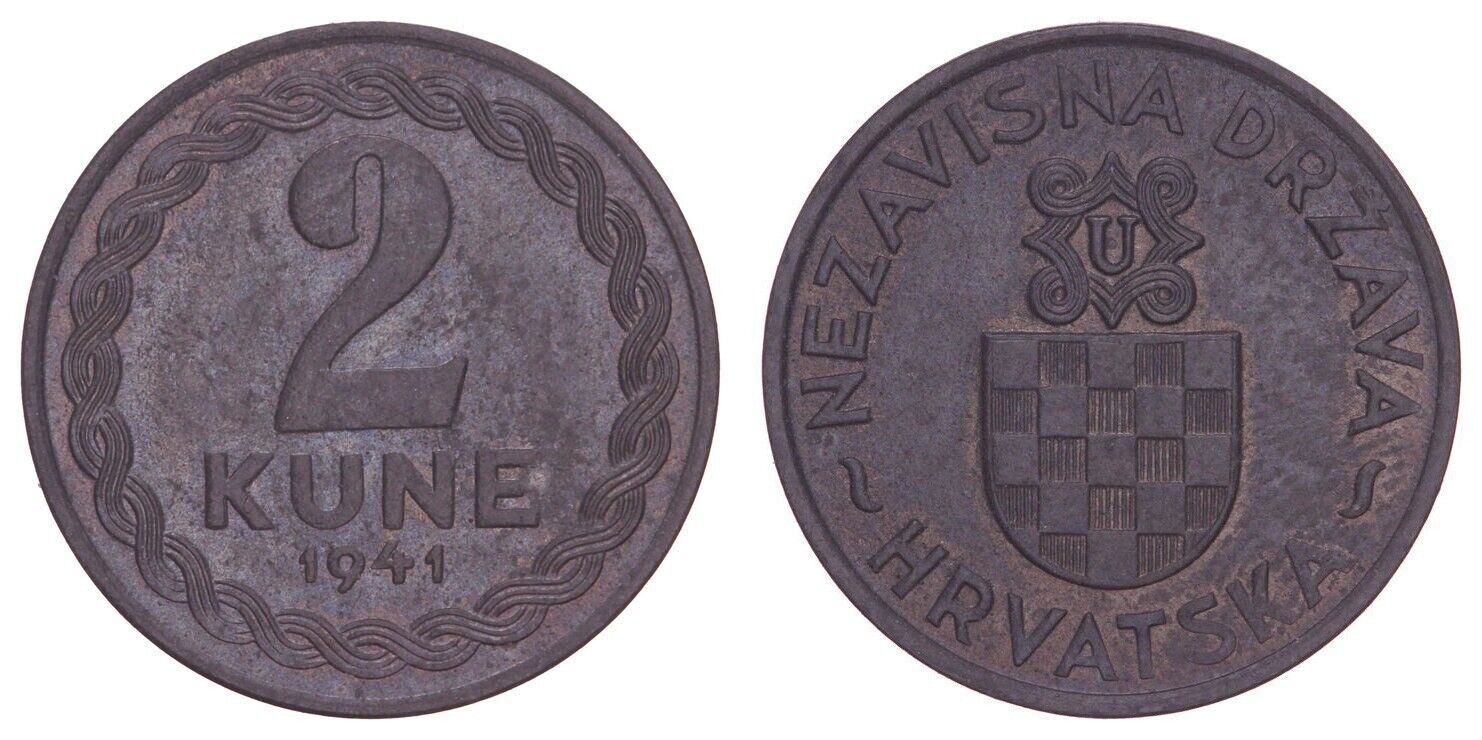 CROATIA 2 kune 1941 / WWII Ustasa issue / XF (Ref.br. K-000.090)