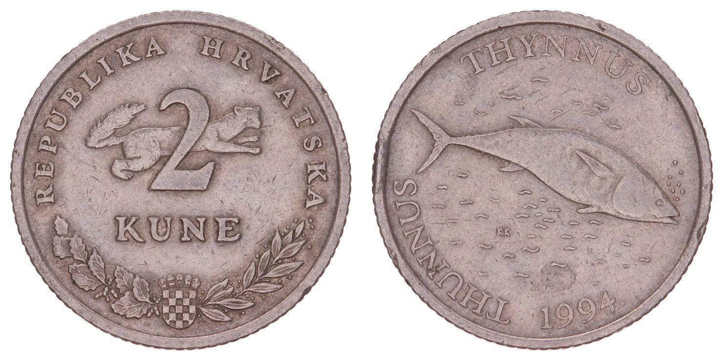 CROATIA 2 kune 1994 / Latin text / VF (Ref.br. K-001.709)