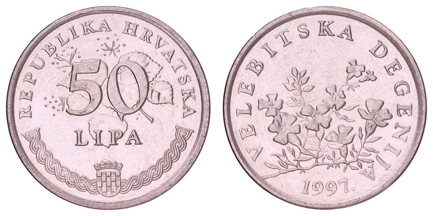 CROATIA 50 lipa 1997 / Croatian text / XF (Ref.br. K-006.143)