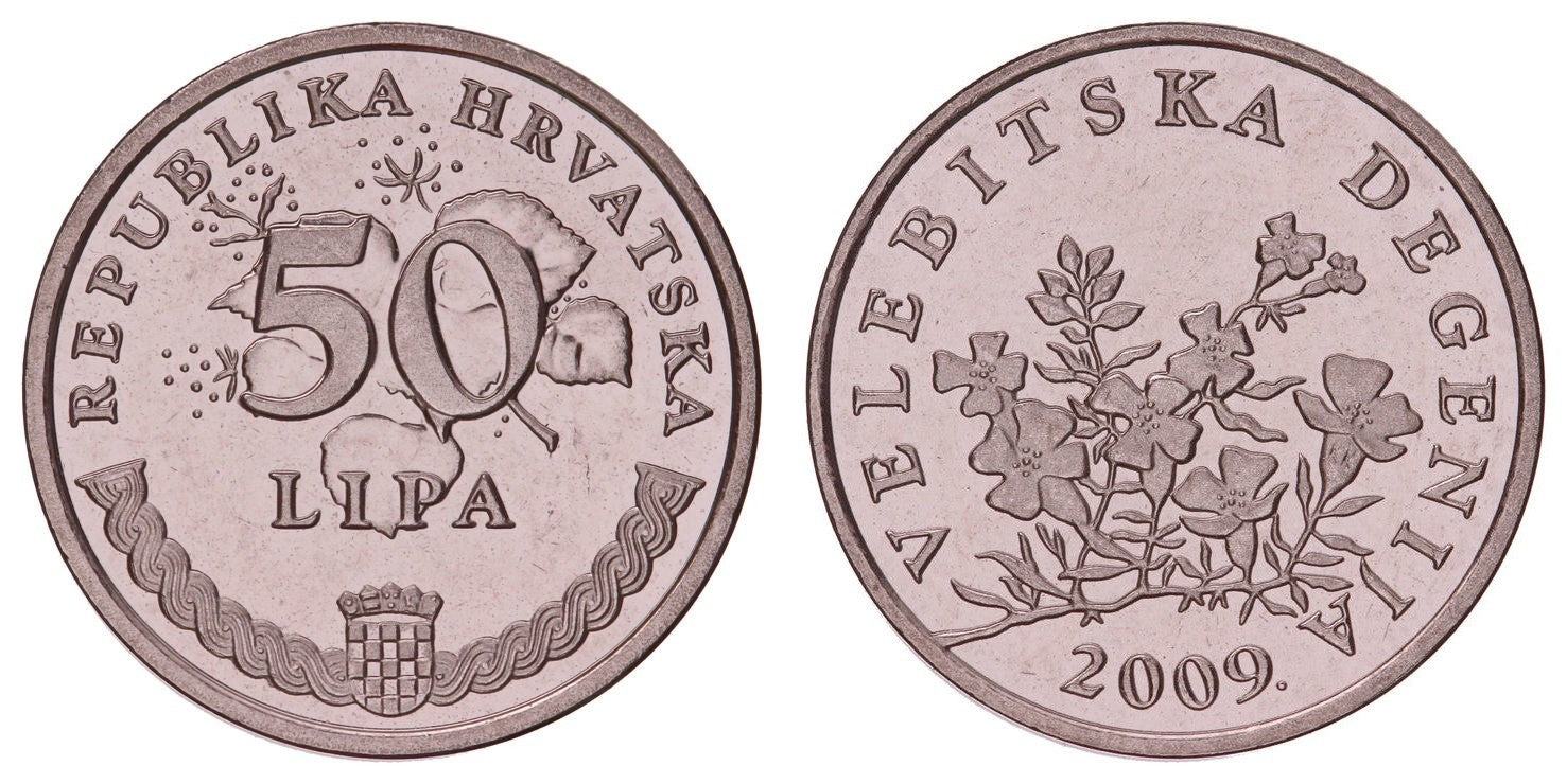 CROATIA 50 lipa 2009 / Croatian text / UNC (Ref.br. VK-000.013)